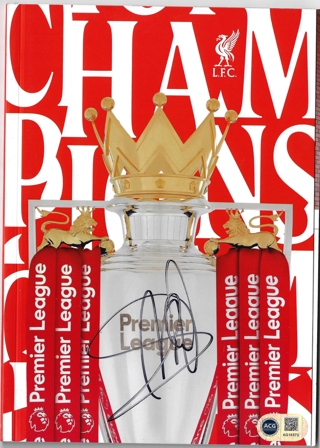 ARNE SLOT SIGNED LIVERPOOL FC 2024/25 CHAMPIONS PROGRAMME (ACG CERT AG