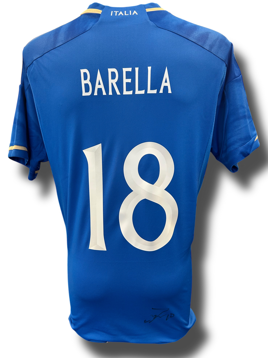 NICOLO BARELLA SIGNED 2022/24 ITALY NATIONAL HOME SHIRT BARELLA 18 (AF