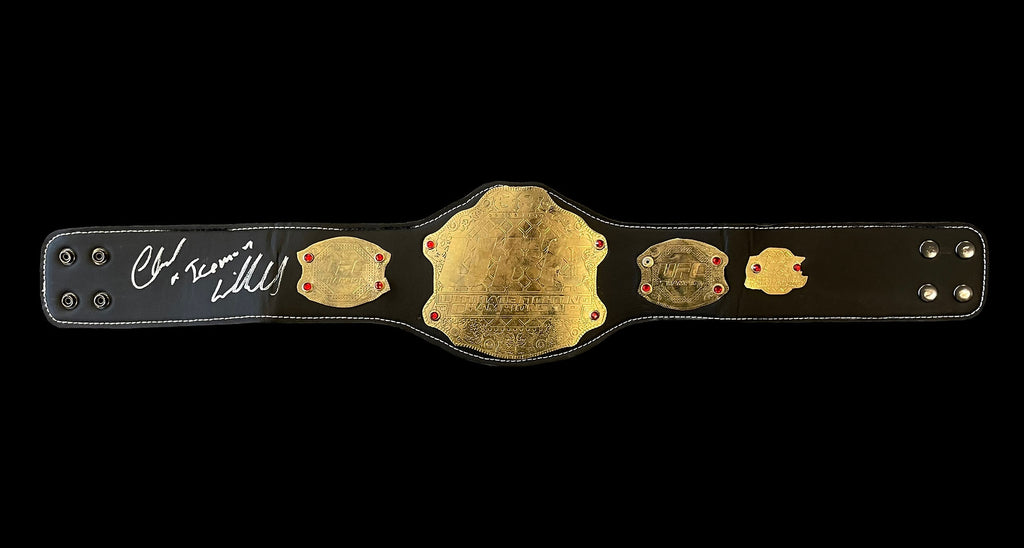 CHUCK LIDDELL THE ICEMAN SIGNED UFC MMA MINI CHAMPIONSHIP BELT (AFTAL