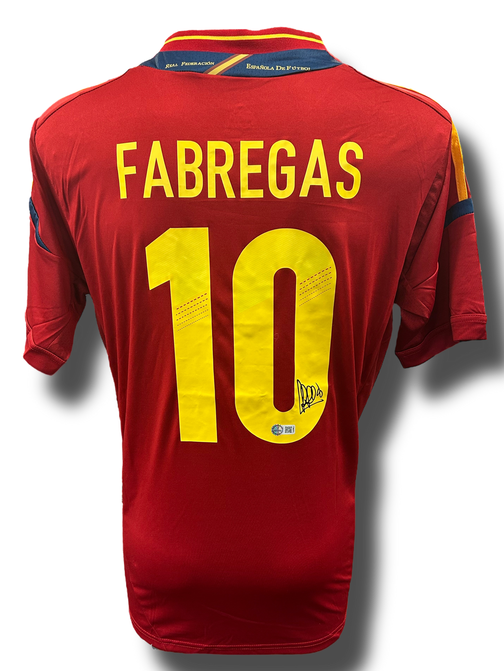 CESC FABREGAS SIGNED SPAIN EURO 2012 WIN HOME SHIRT (AFTAL AUTHENTICAT