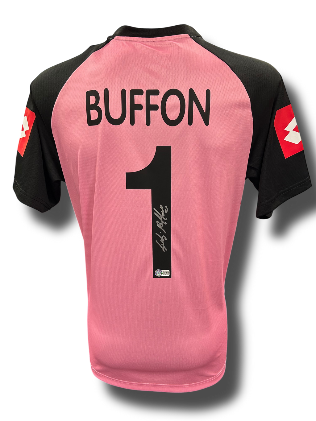 GIANLUIGI BUFFON SIGNED 2002/03 JUVENTUS PINK GOALKEEPER SHIRT (AFTAL