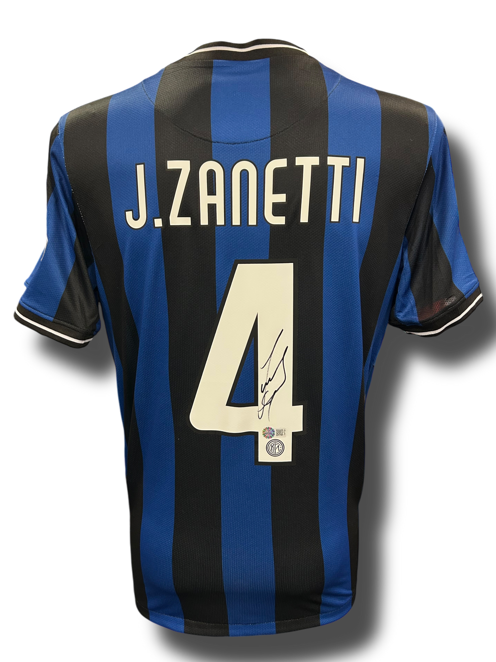 JAVIER ZANETTI SIGNED INTER MILAN 20010 UCL FINAL ZANETTI 4 SHIRT (AFT