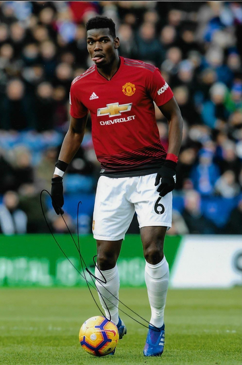 PAUL POGBA SIGNED 12X8 MANCHESTER UNITED PHOTOGRAPH (AFTAL COA)