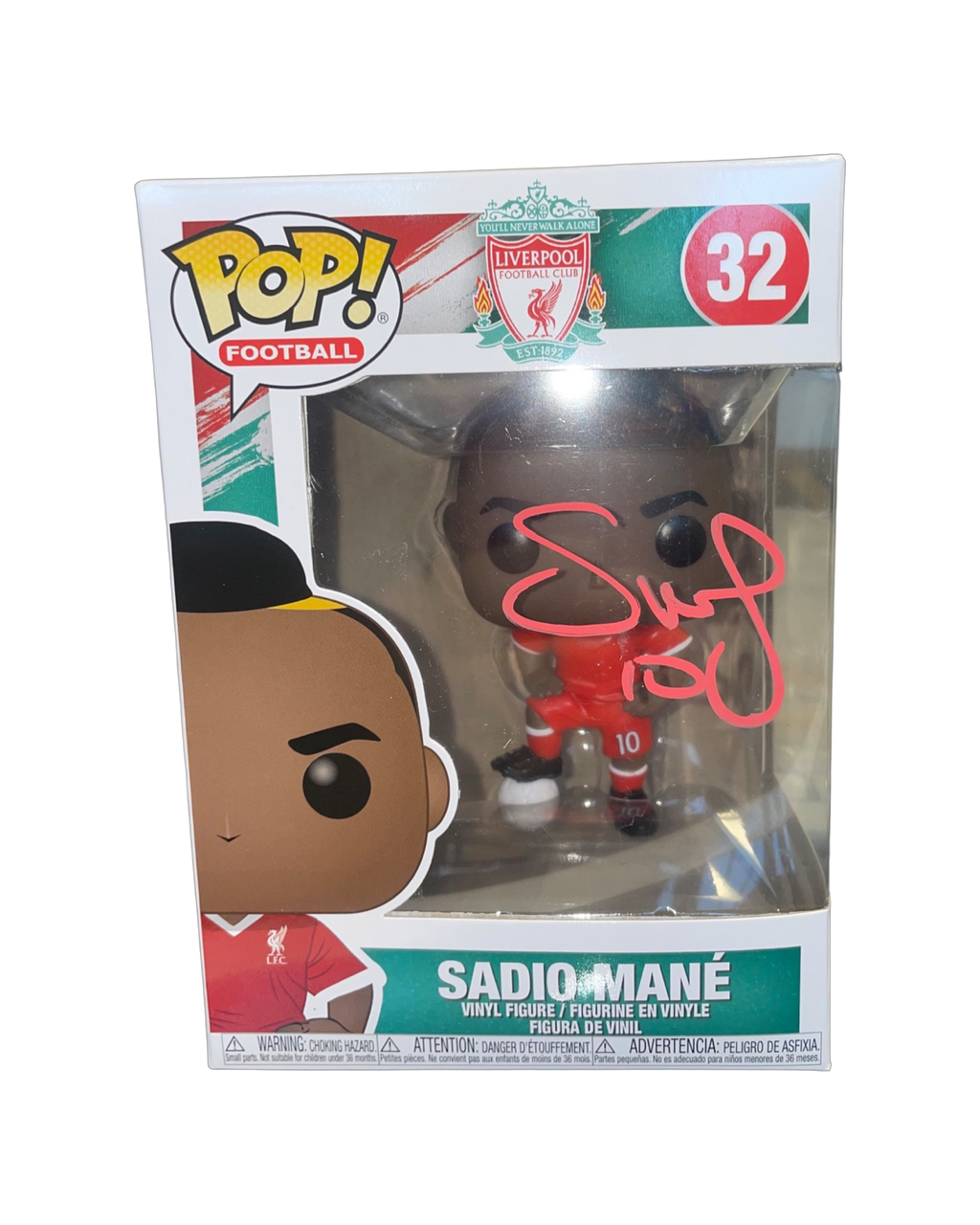 SADIO MANE SIGNED OFFICIAL LIVERPOOL FC FUNKO POP! #32 (AFTAL COA)