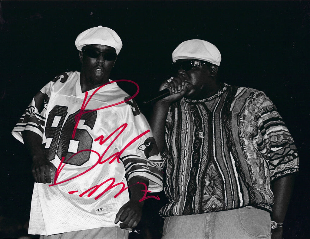 P DIDDY SEAN COMBS SIGNED 14x11 PHOTO BAD BOY NOTORIOUS BIG 4 (AFTAL C